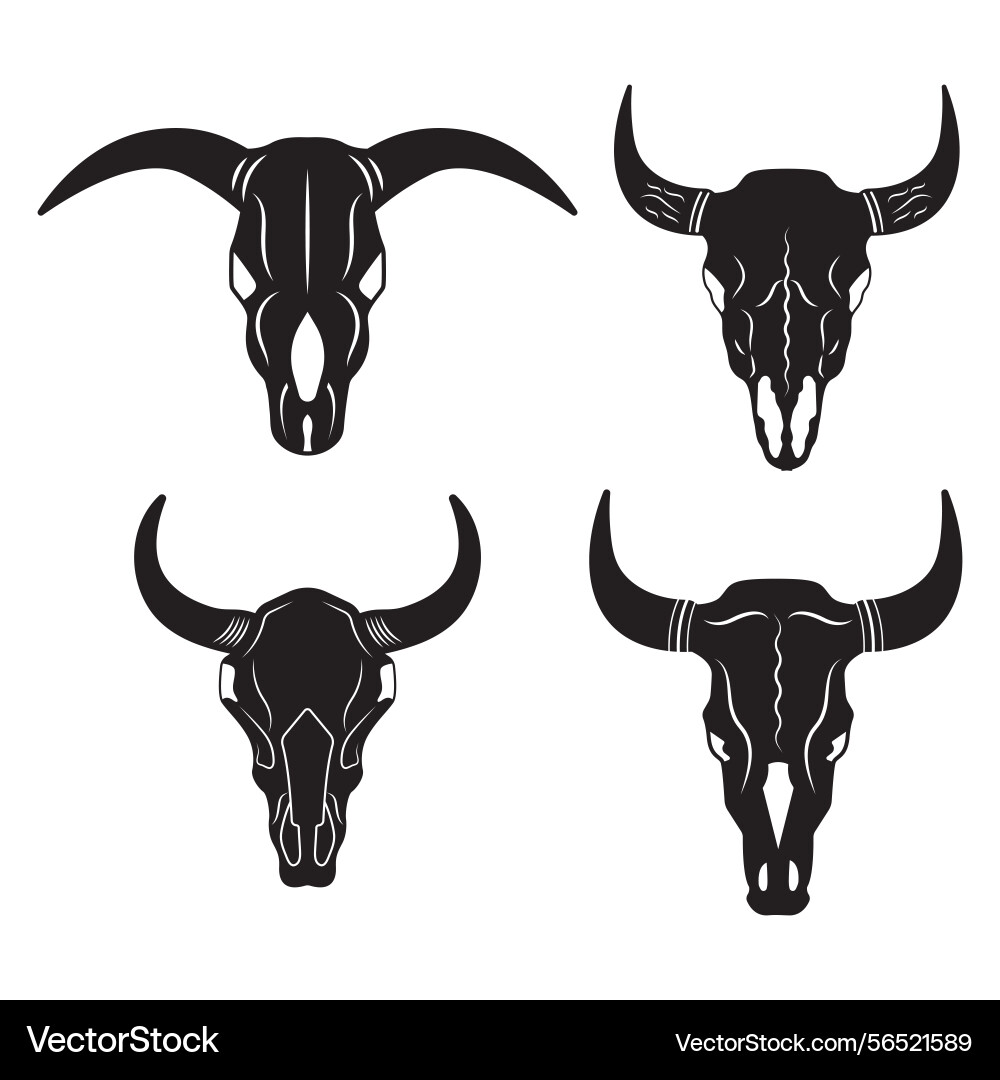 Bull skull svg bundle vect Royalty Free Vector Image