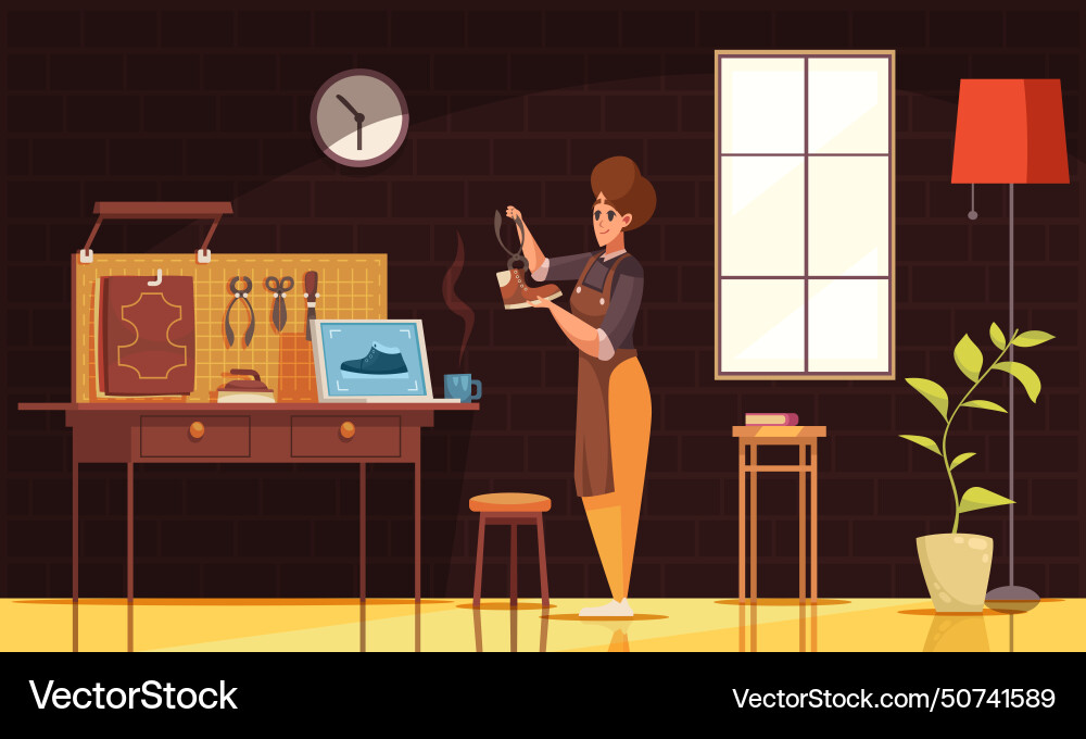 Cartoon shoemaker Royalty Free Vector Image - VectorStock