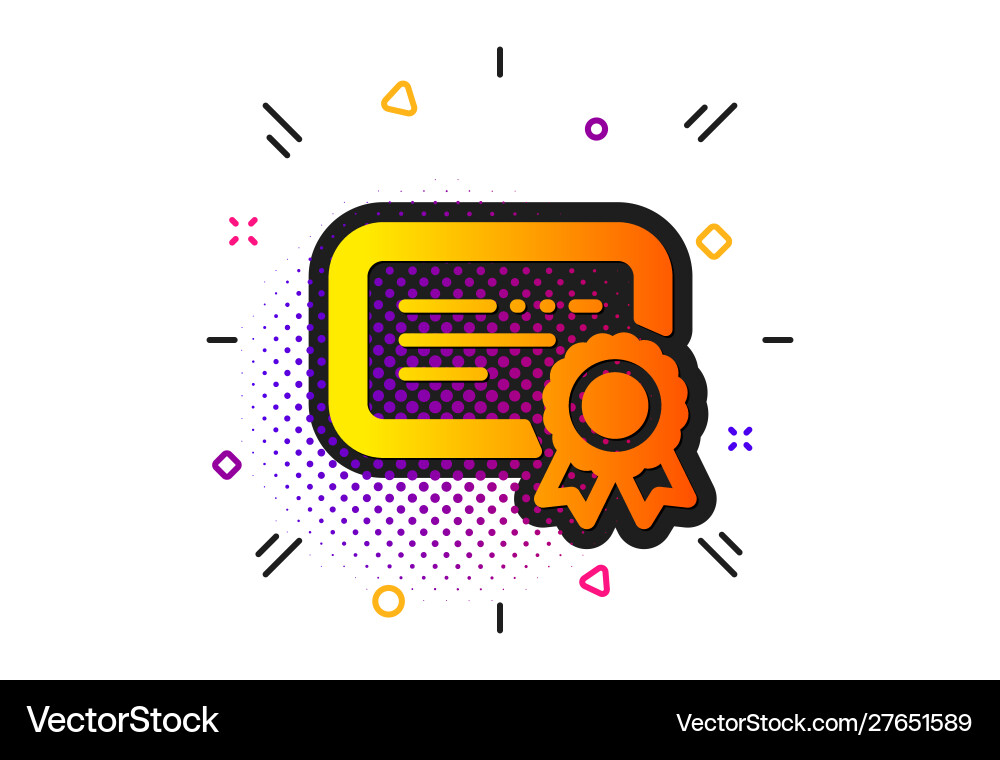Certificate icon verified document sign Royalty Free Vector