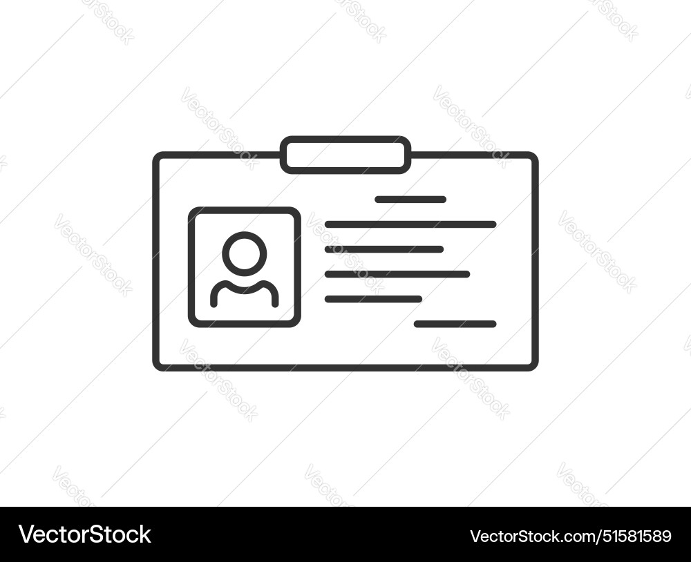 Driver license icon in flat style identification Vector Image