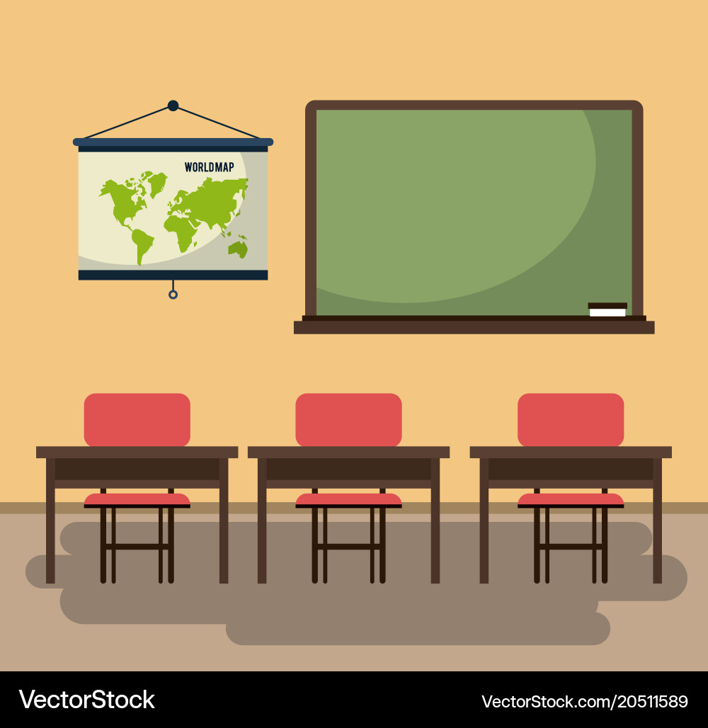 Empty classroom cartoon Royalty Free Vector Image