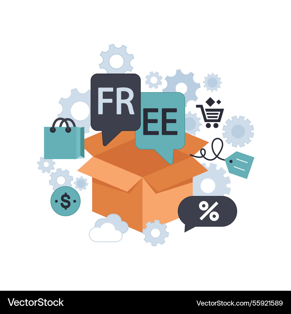 Freebie marketing concept Royalty Free Vector Image