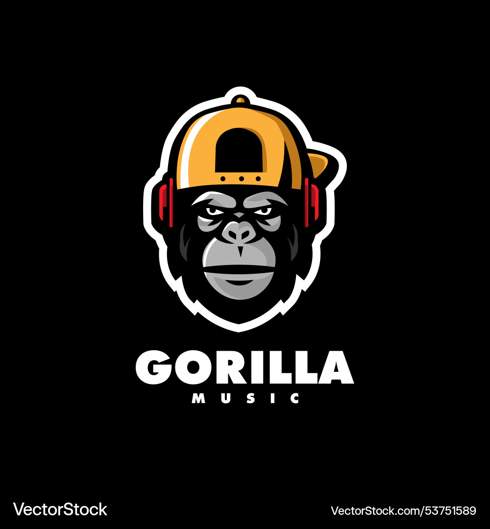 Gorilla music Royalty Free Vector Image - VectorStock