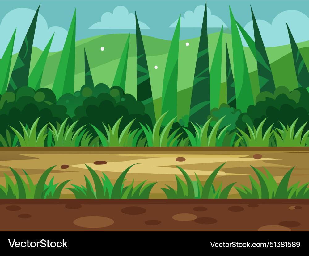 Green grass landscape background Royalty Free Vector Image