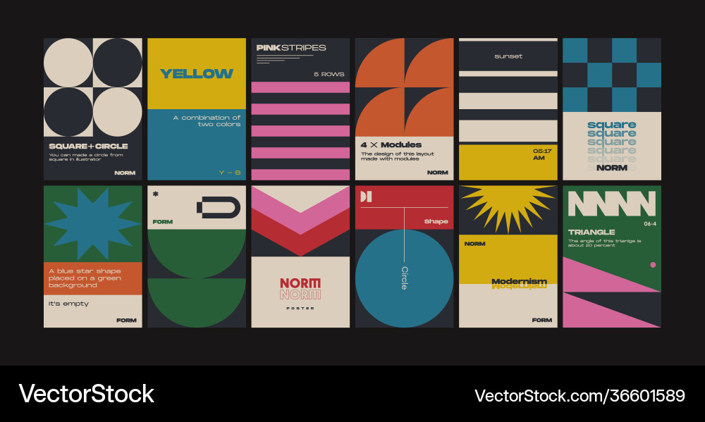 New modernism poster template design Royalty Free Vector