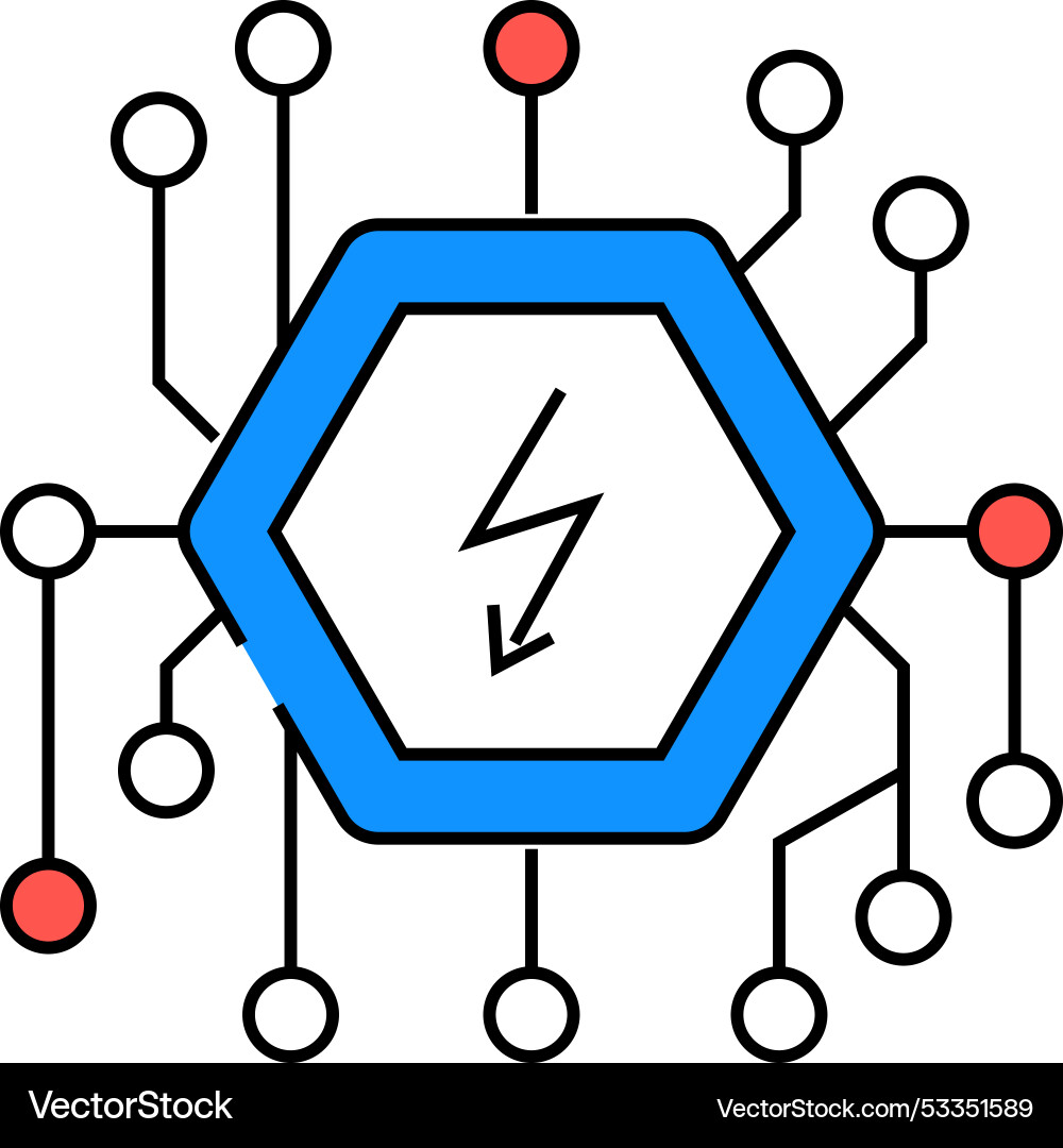 Power distribution electric icon color Royalty Free Vector