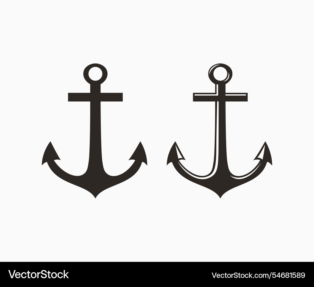 Ship anchor icon design set Royalty Free Vector Image