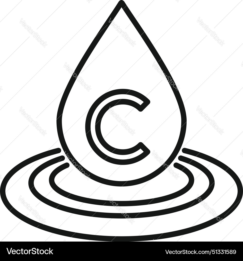 Water drop with letter c logo design Royalty Free Vector