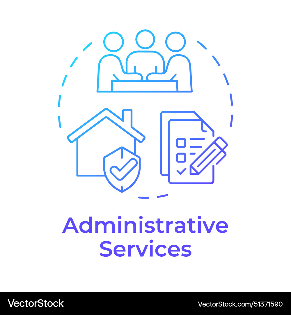 Administrative services blue gradient concept icon