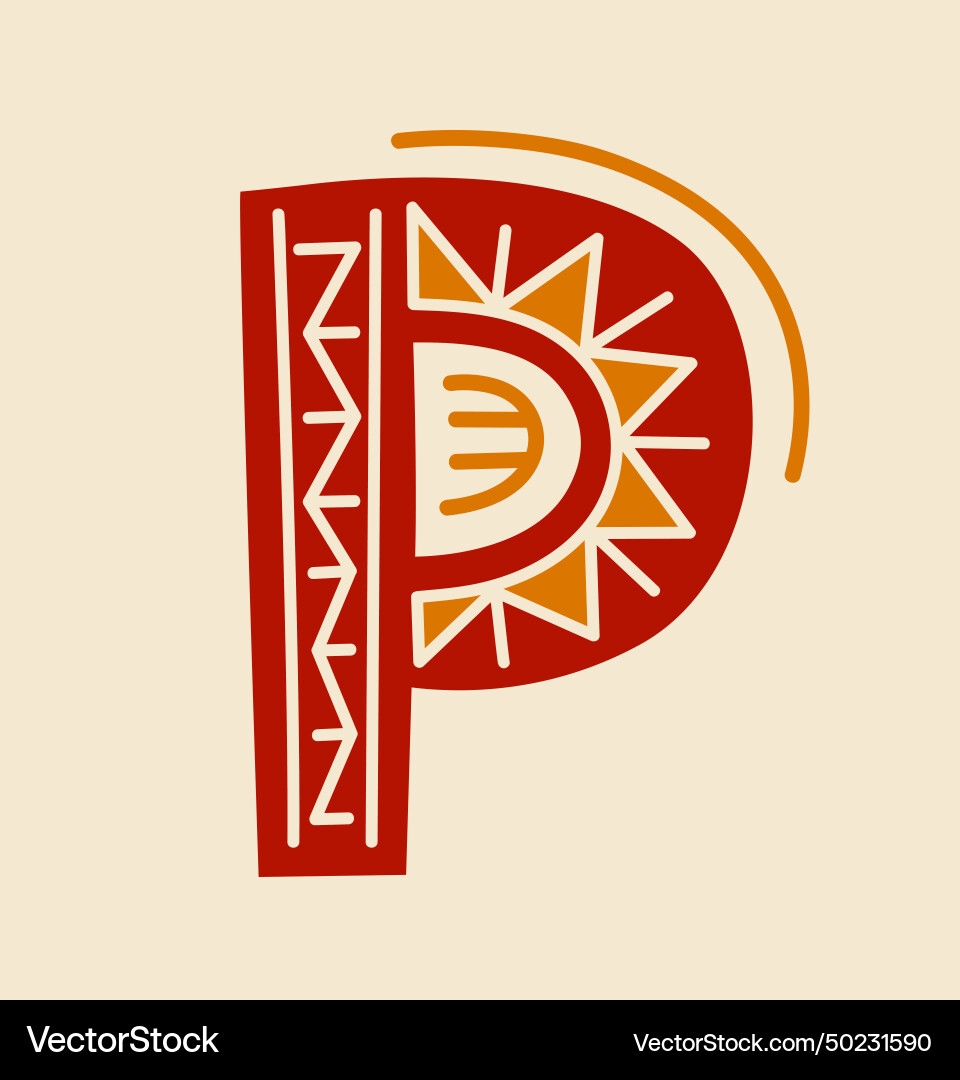 African font letter concept Royalty Free Vector Image