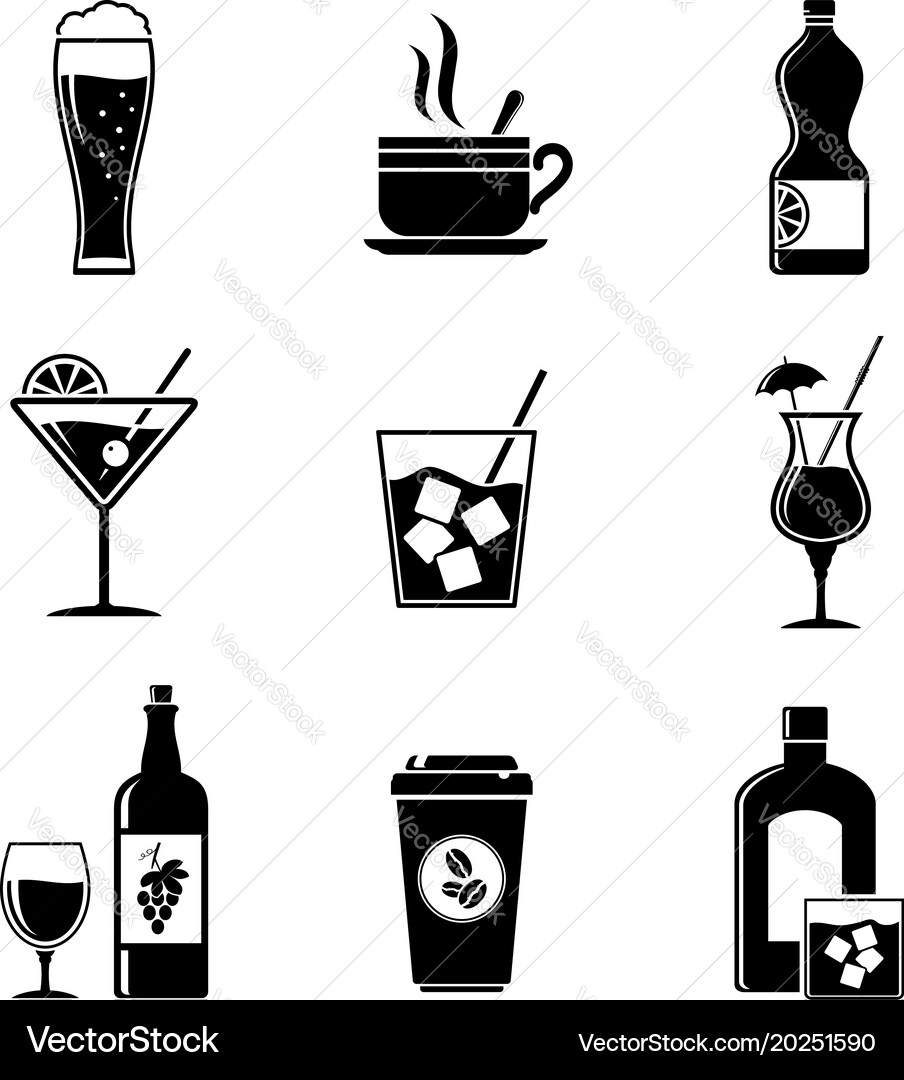 Beverage Icons - Drinks Collection Royalty Free Vector Image