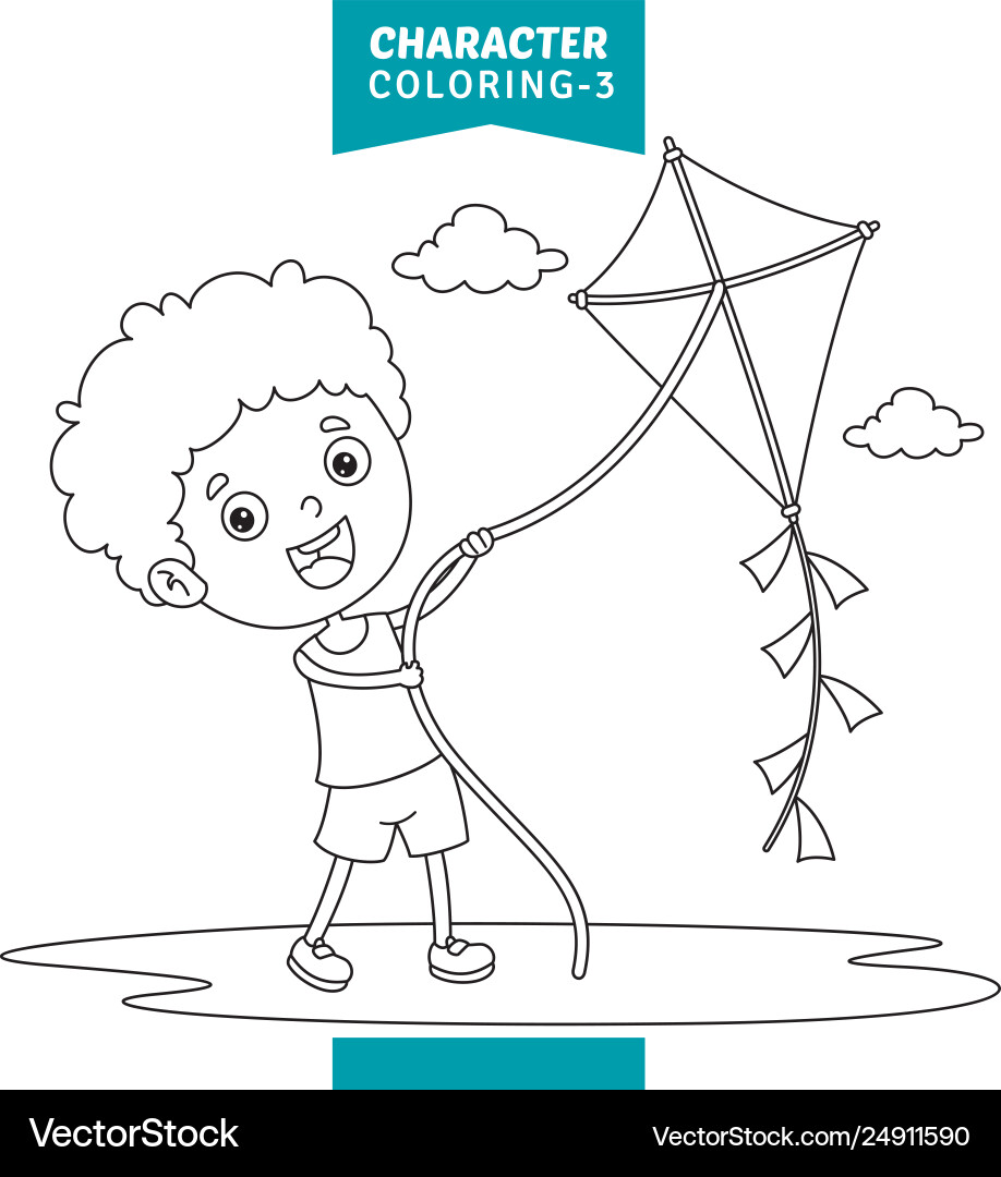 Character coloring page Royalty Free Vector Image