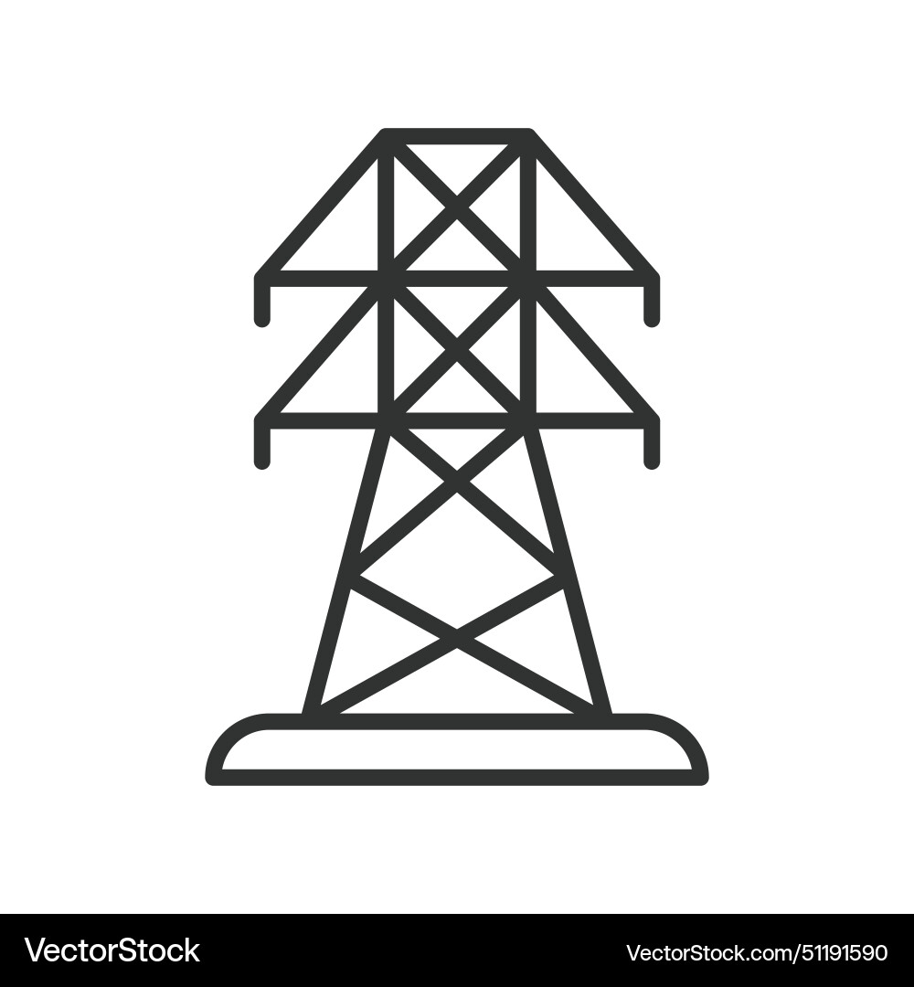Electric tower in line design Royalty Free Vector Image