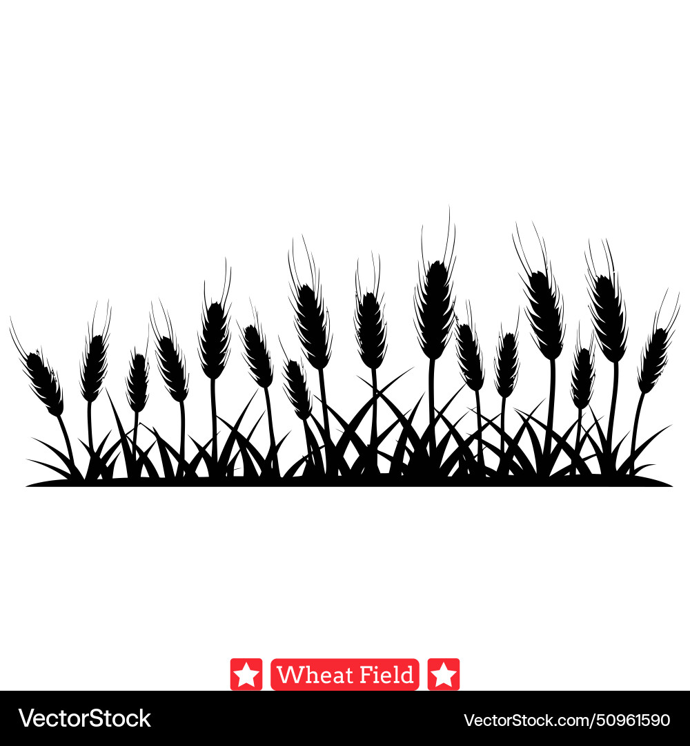 Gilded fields luxurious wheat field set Royalty Free Vector