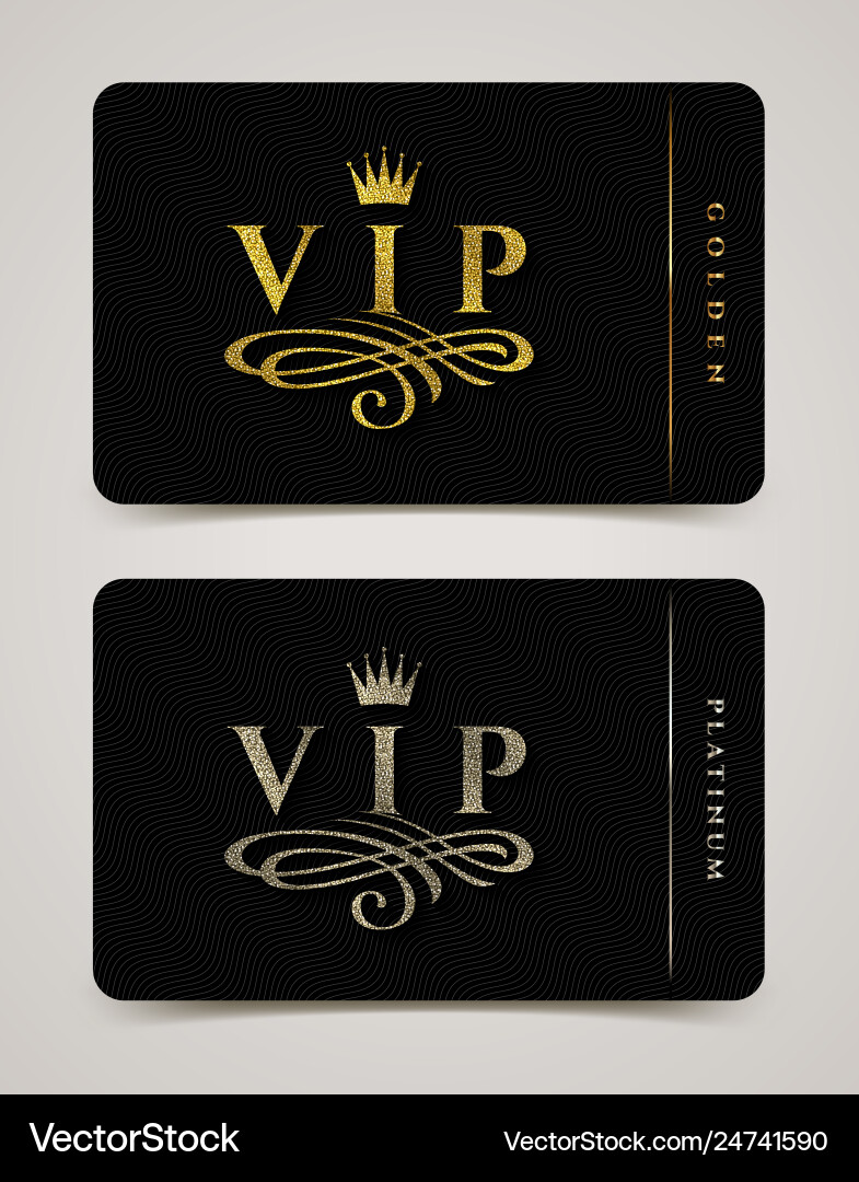 Golden and platinum vip card template Royalty Free Vector