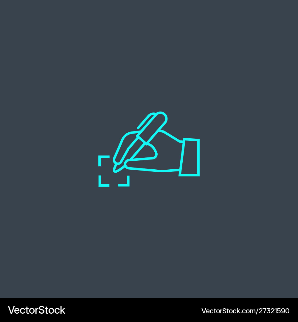 Handwriting identification concept blue line icon Vector Image