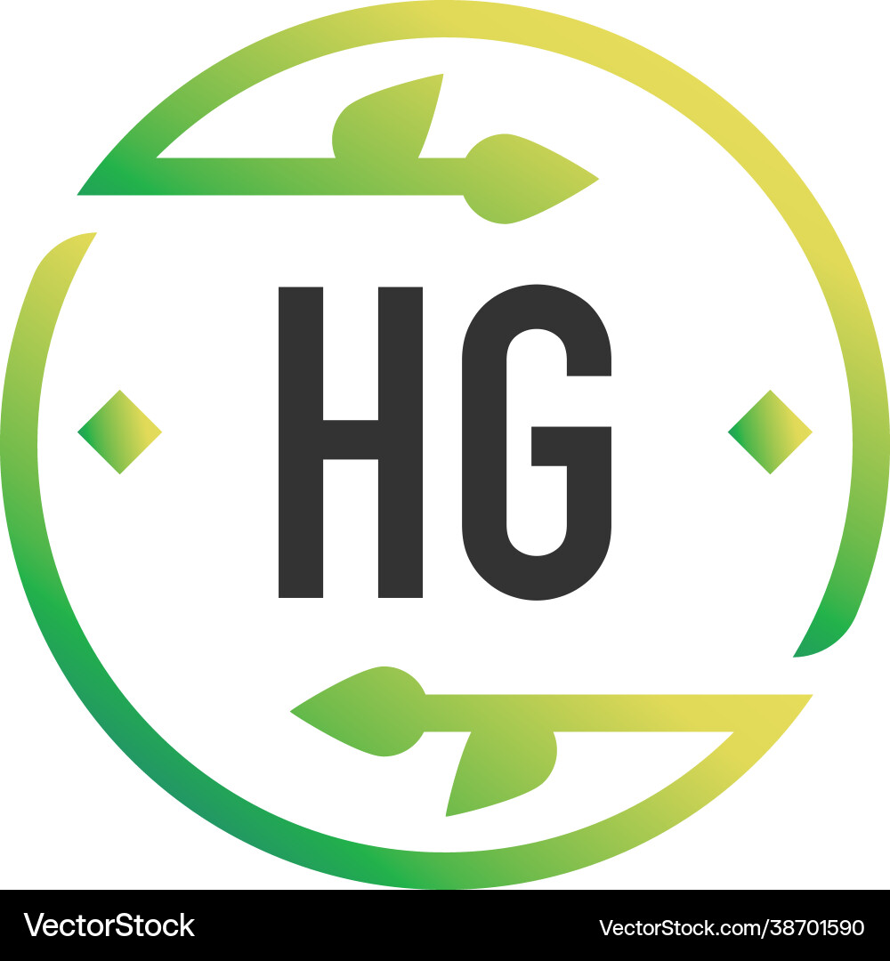 Initial letter hg nature logo design template Vector Image