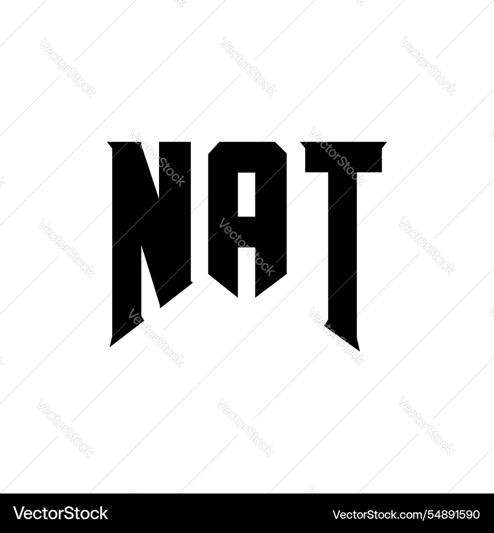 Nat letter logo design for technology company Vector Image