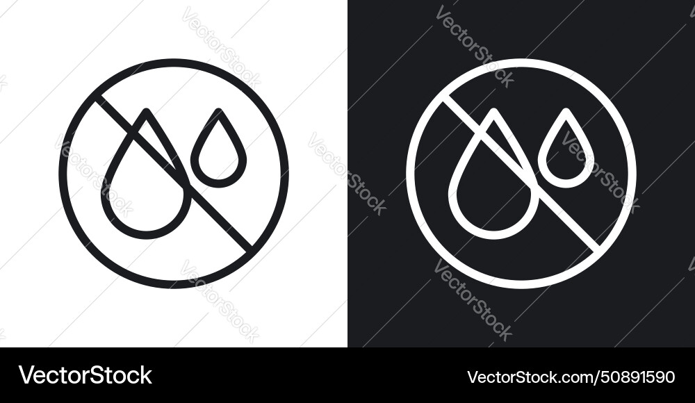 No leakage sign icon set caution against water Vector Image