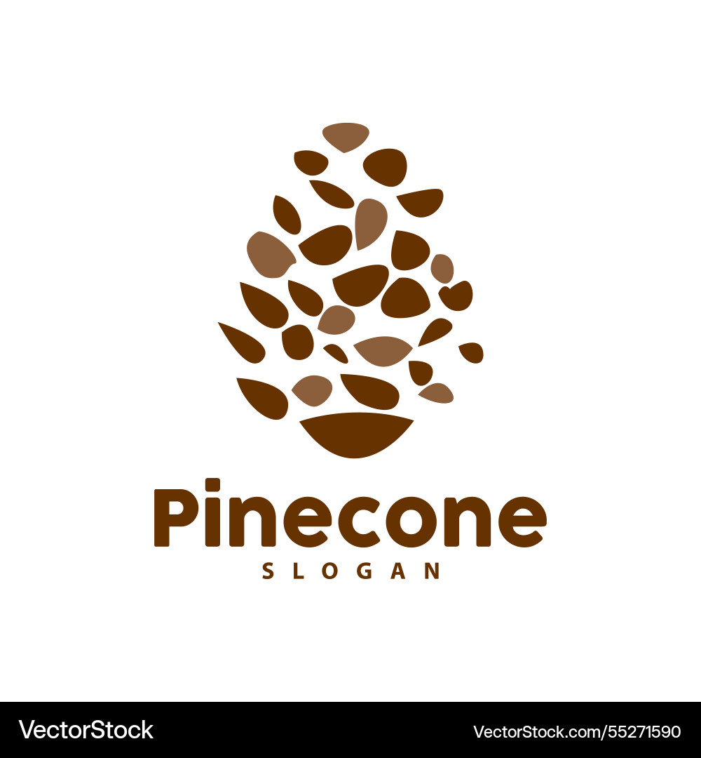 Pine cone logo elegant luxury simple design Vector Image
