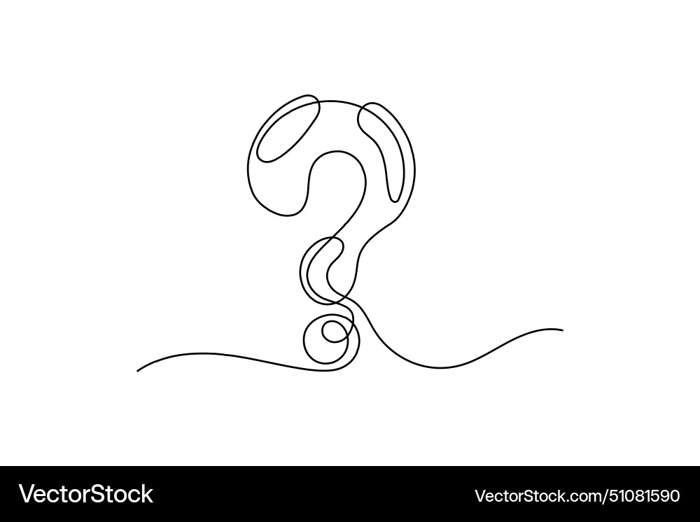 Question mark continuous line one drawing Vector Image