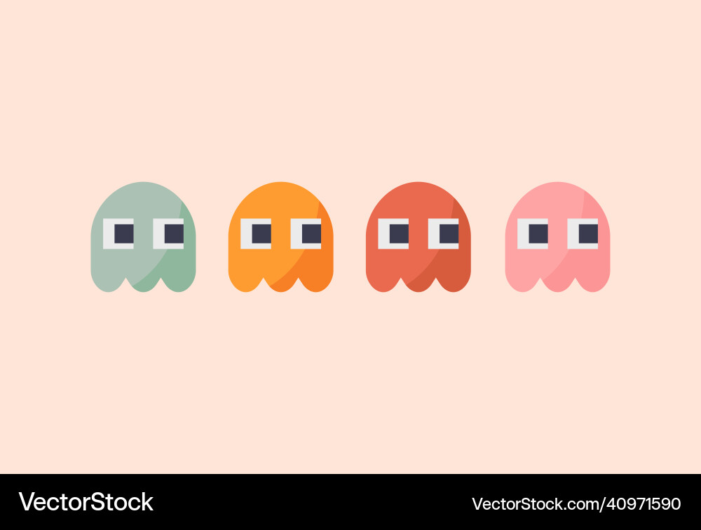 Retro Game Characters Royalty Free Vector Image