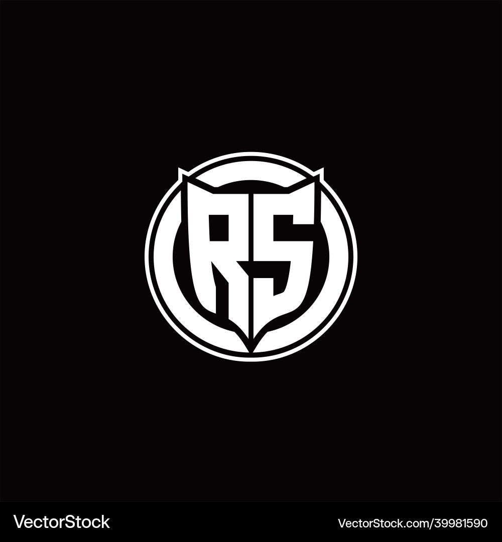 Rs logo monogram with shield and circluar shape Vector Image