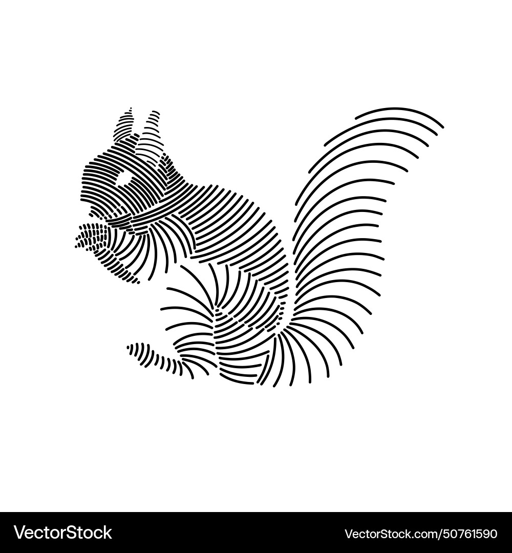 Simple line art of a squirrel 2 Royalty Free Vector Image