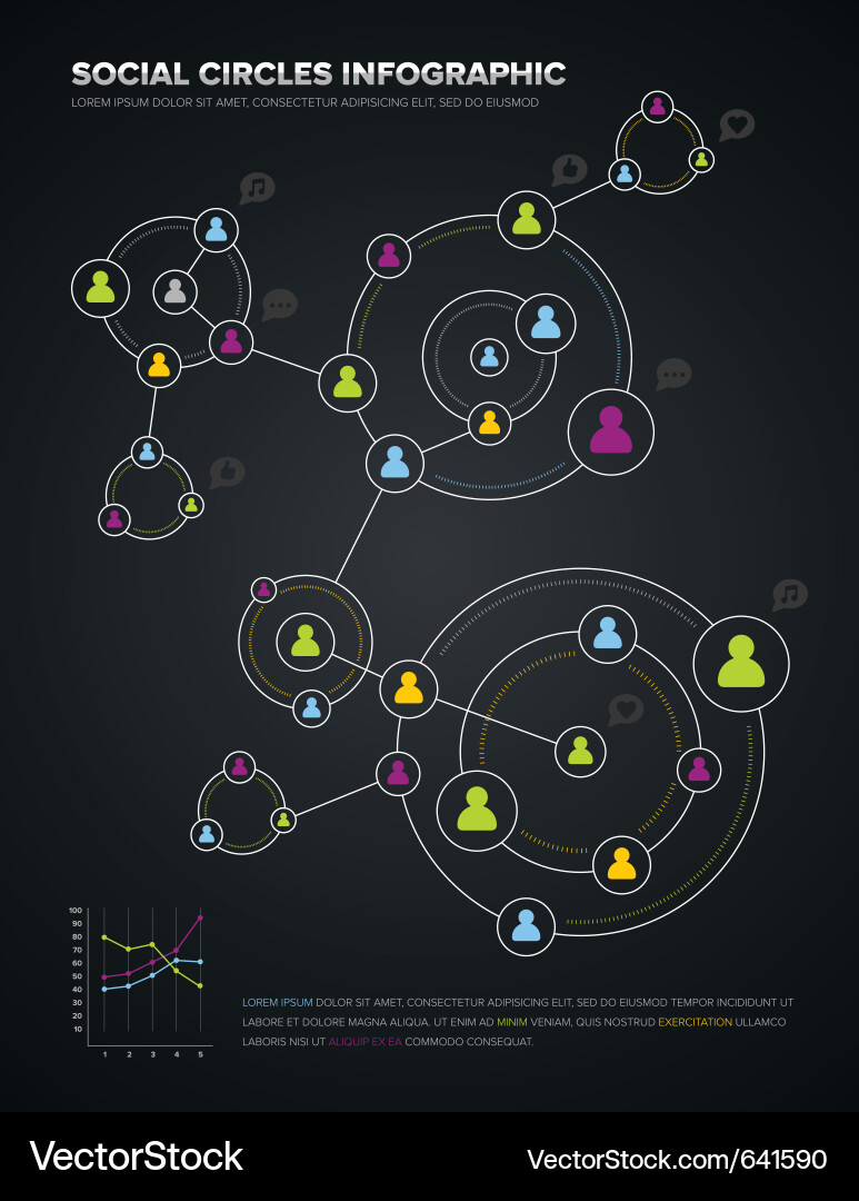 Social circles infographic Royalty Free Vector Image