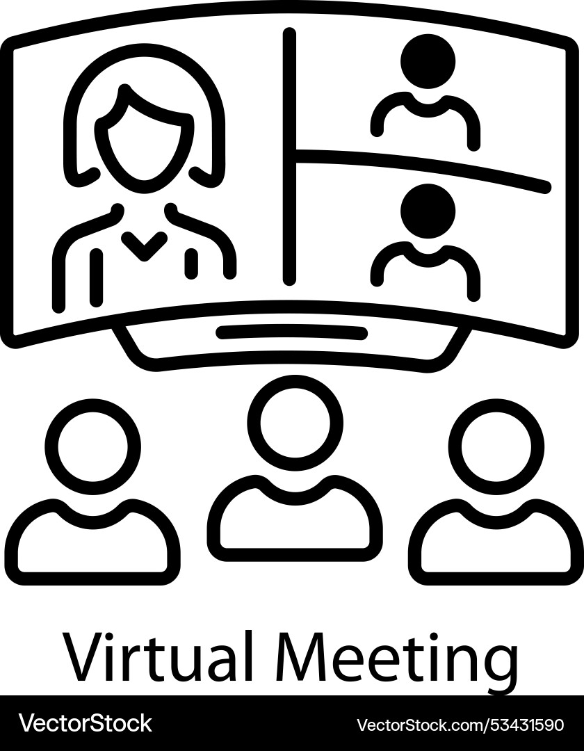 Virtual meeting Royalty Free Vector Image - VectorStock