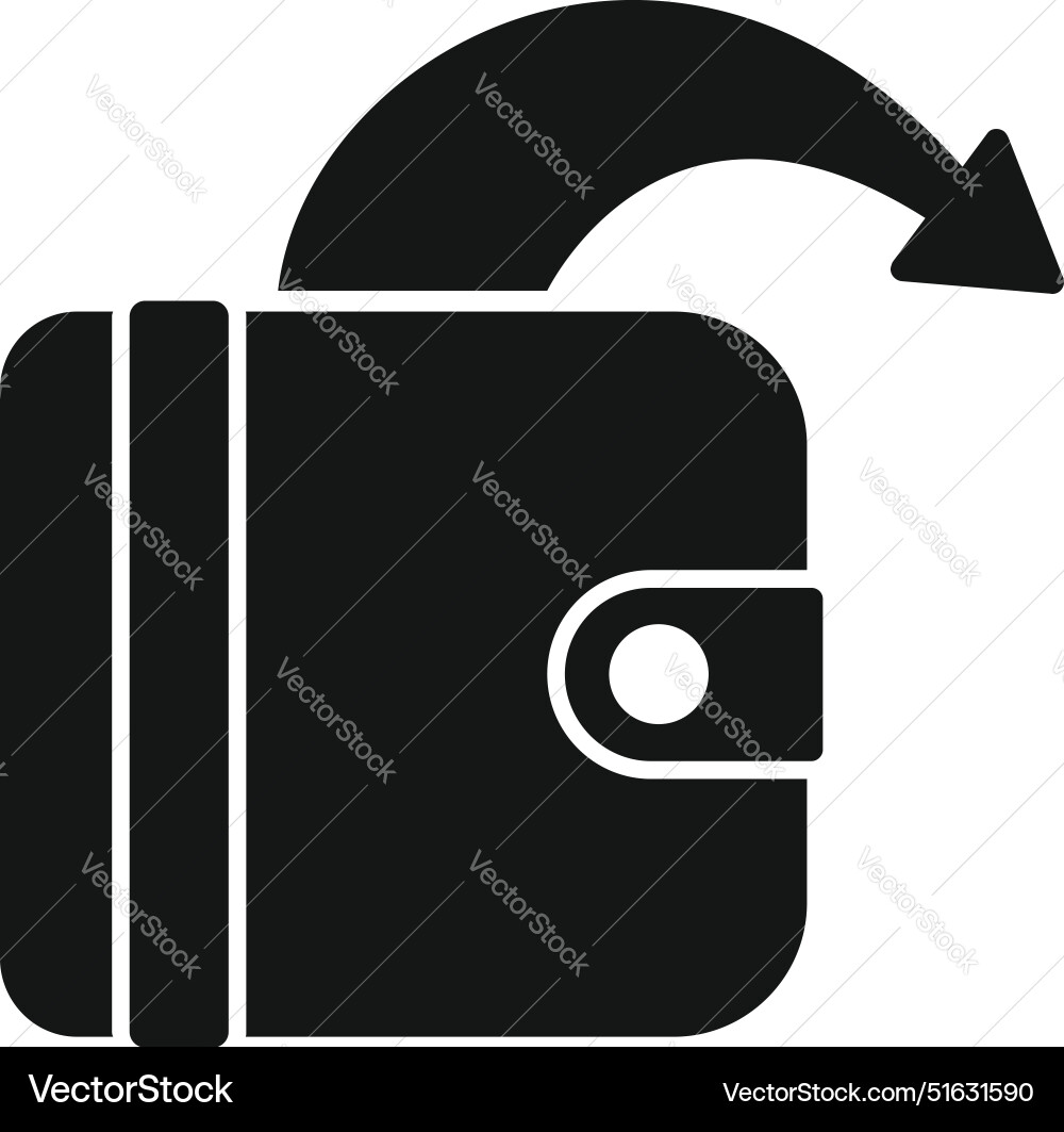 Wallet returning money icon showing refund or Vector Image