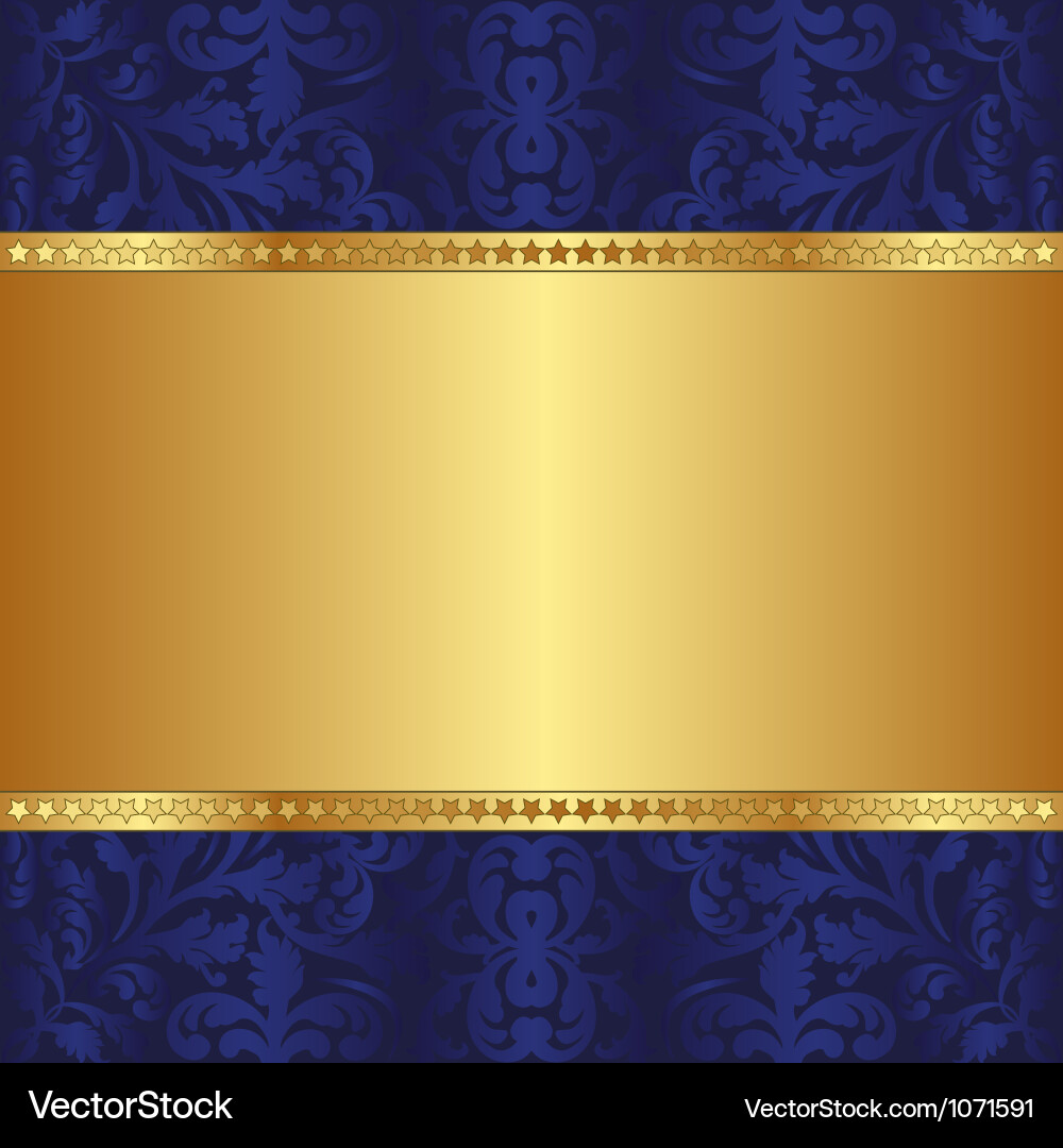 Blue and gold background Royalty Free Vector Image