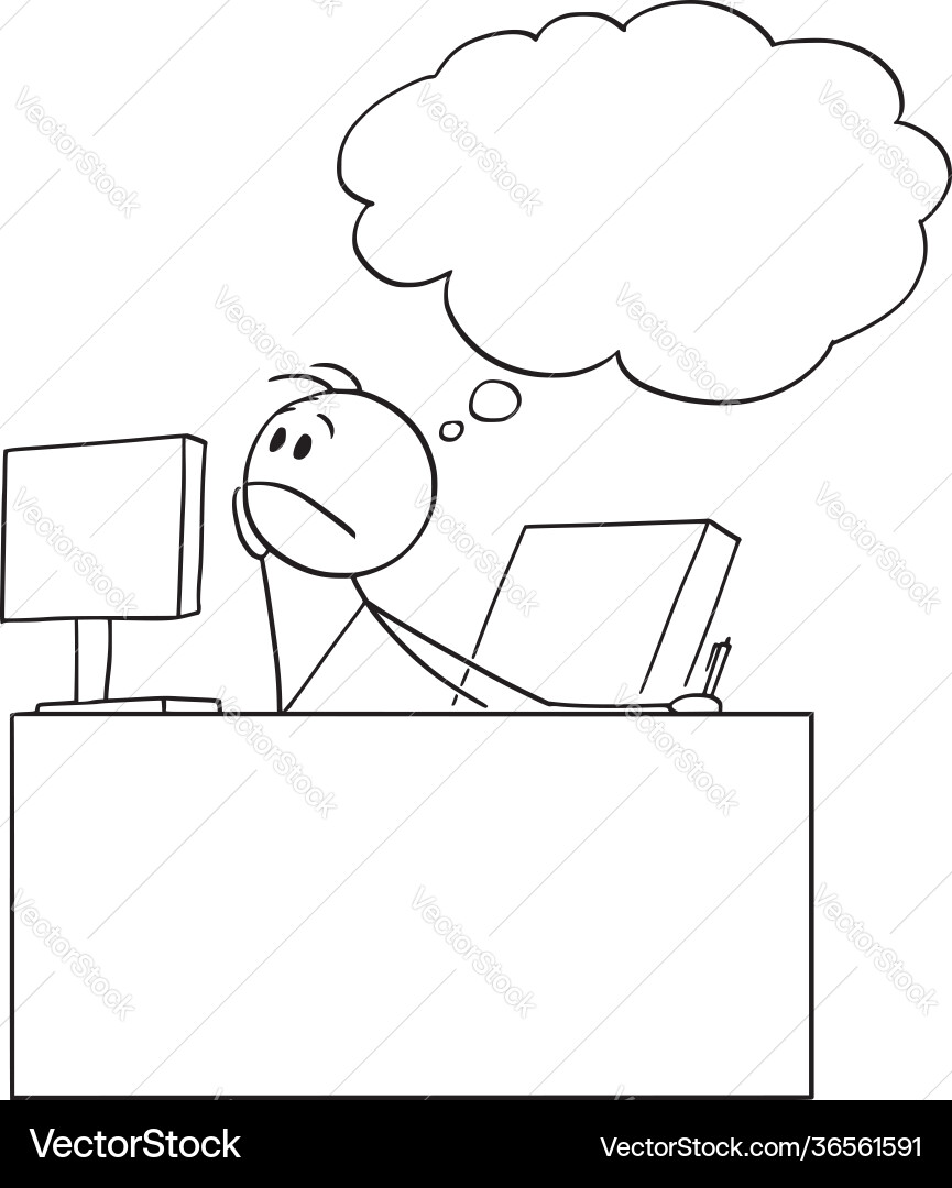 Bored or tired businessman office worker Vector Image