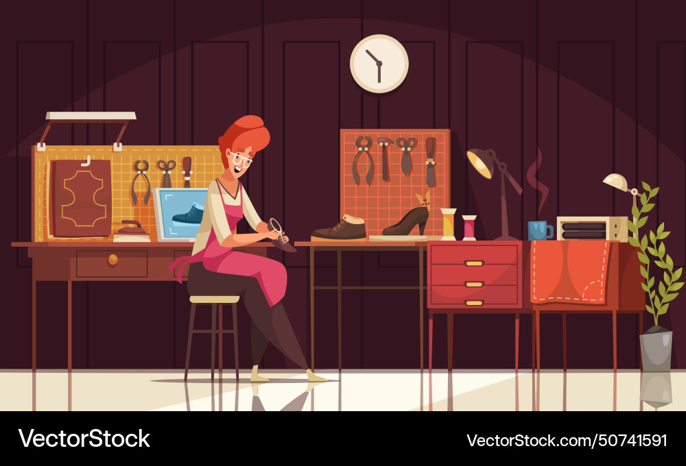 Cartoon shoemaker Royalty Free Vector Image - VectorStock