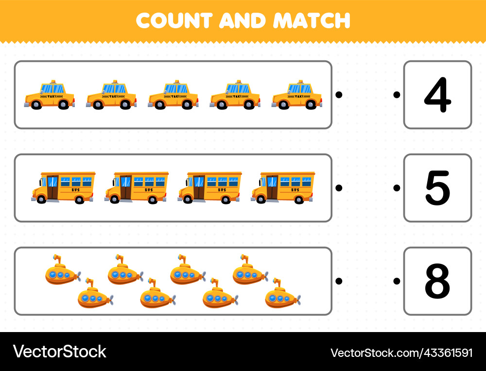 Education game for children count and match Vector Image