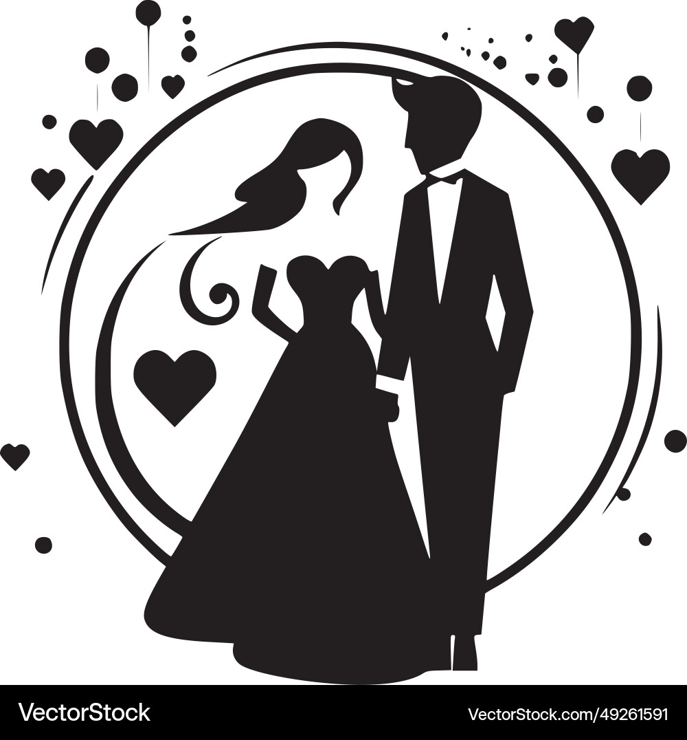 Elegant Wedding Logo Royalty Free Vector Image