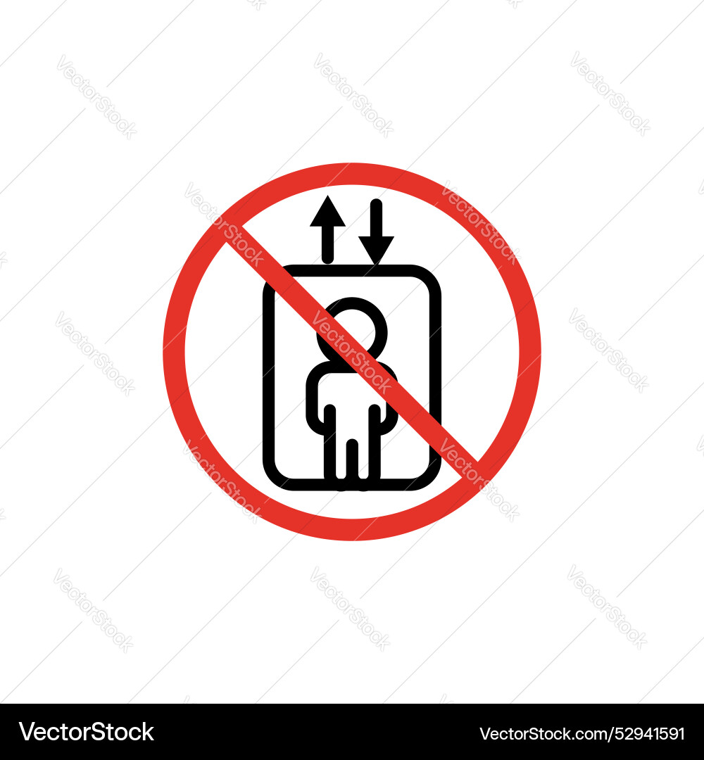 No elevator sign icon set advisory against Vector Image