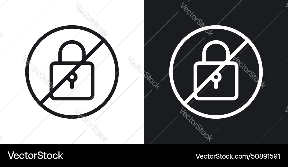 No lock sign computer security password symbol Vector Image
