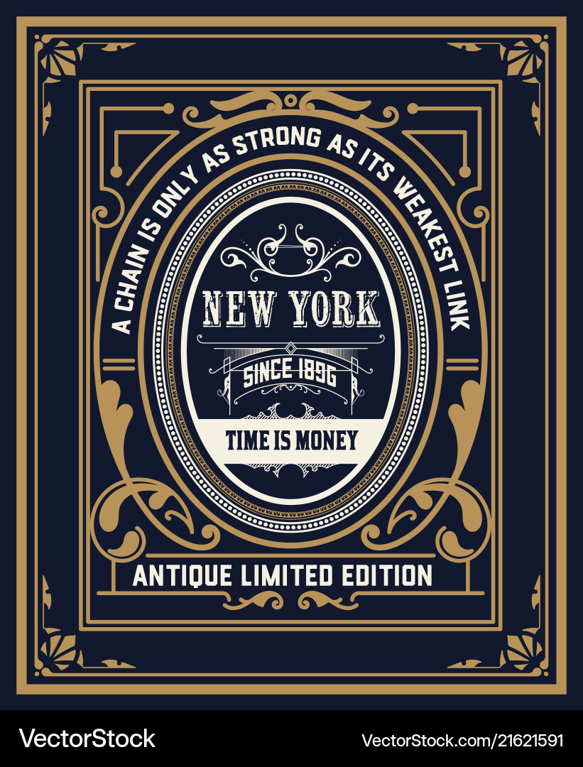 Old label design for whiskey and wine labe Vector Image