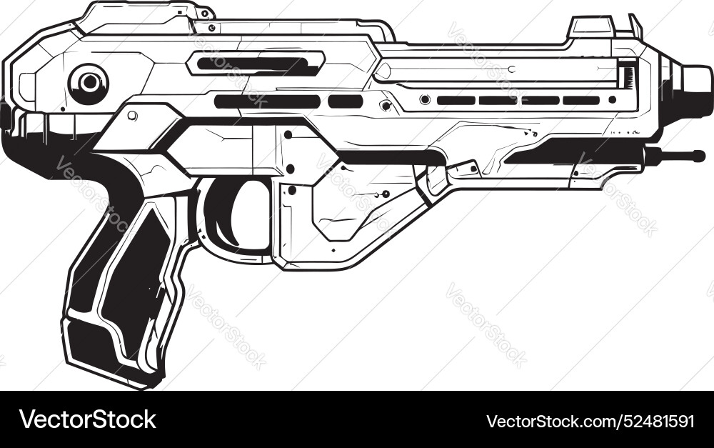 Pulse rifle black logo emblem quantum blaster gun Vector Image