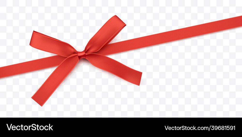 Red ribbon and bow isolated Royalty Free Vector Image