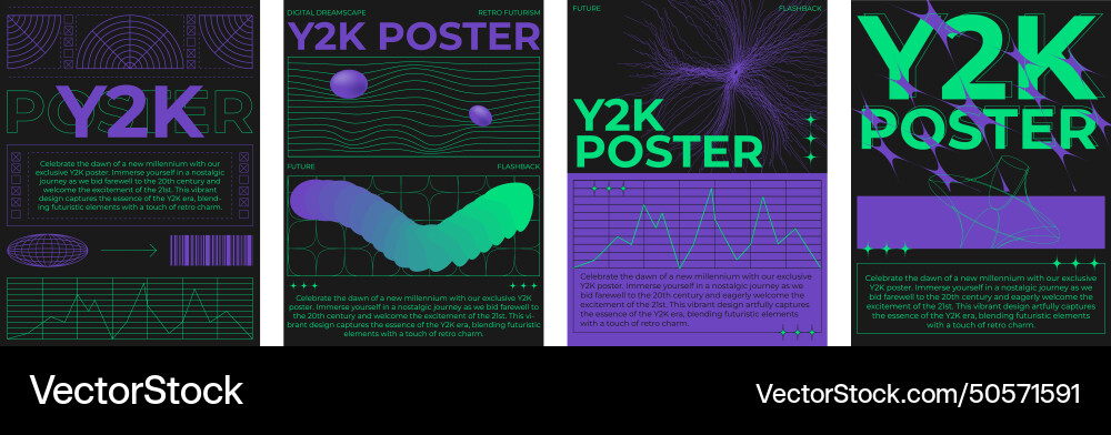 Retro futuristic vibe banners Royalty Free Vector Image