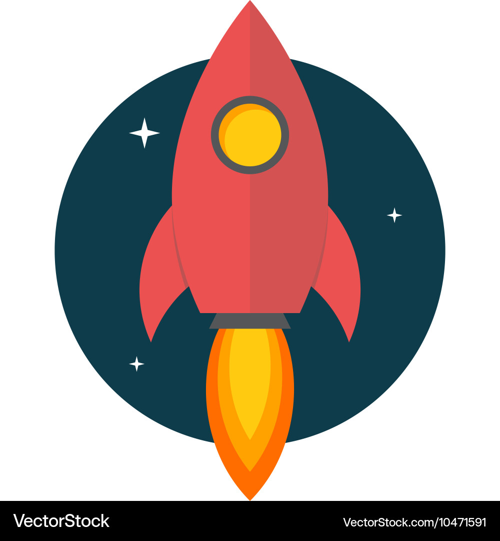 Rocket in space Royalty Free Vector Image - VectorStock