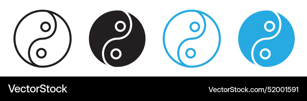 Yin yang icon line art Royalty Free Vector Image