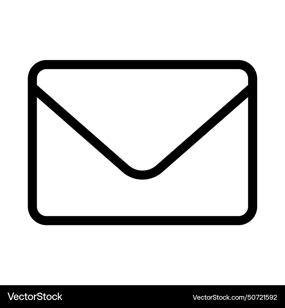 Black envelope icon on white background Royalty Free Vector
