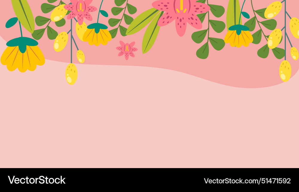 Colorful colourful flat floral spring background Vector Image