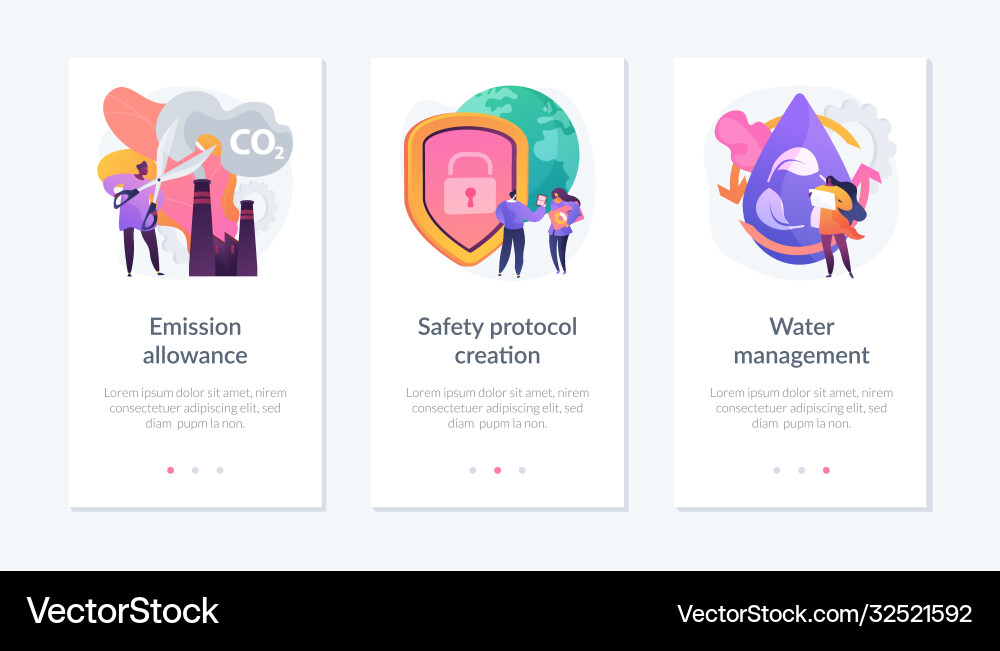 Controlling pollution app interface template Vector Image