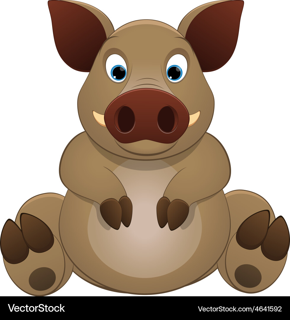 Cute little hog Royalty Free Vector Image - VectorStock