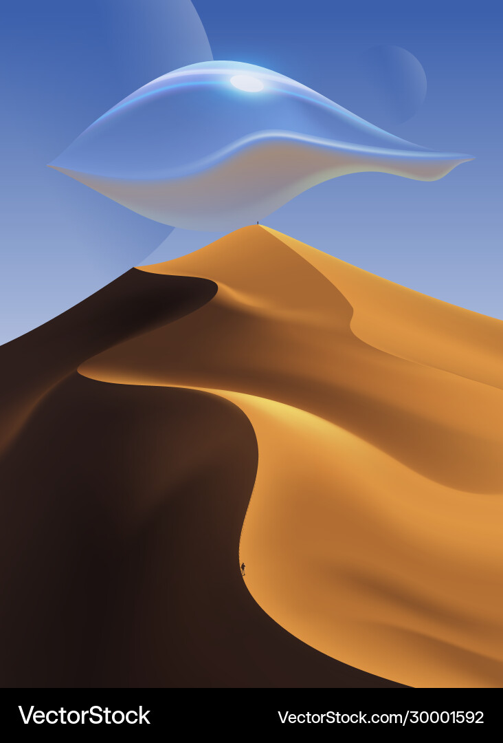 Desert scenery art Royalty Free Vector Image - VectorStock