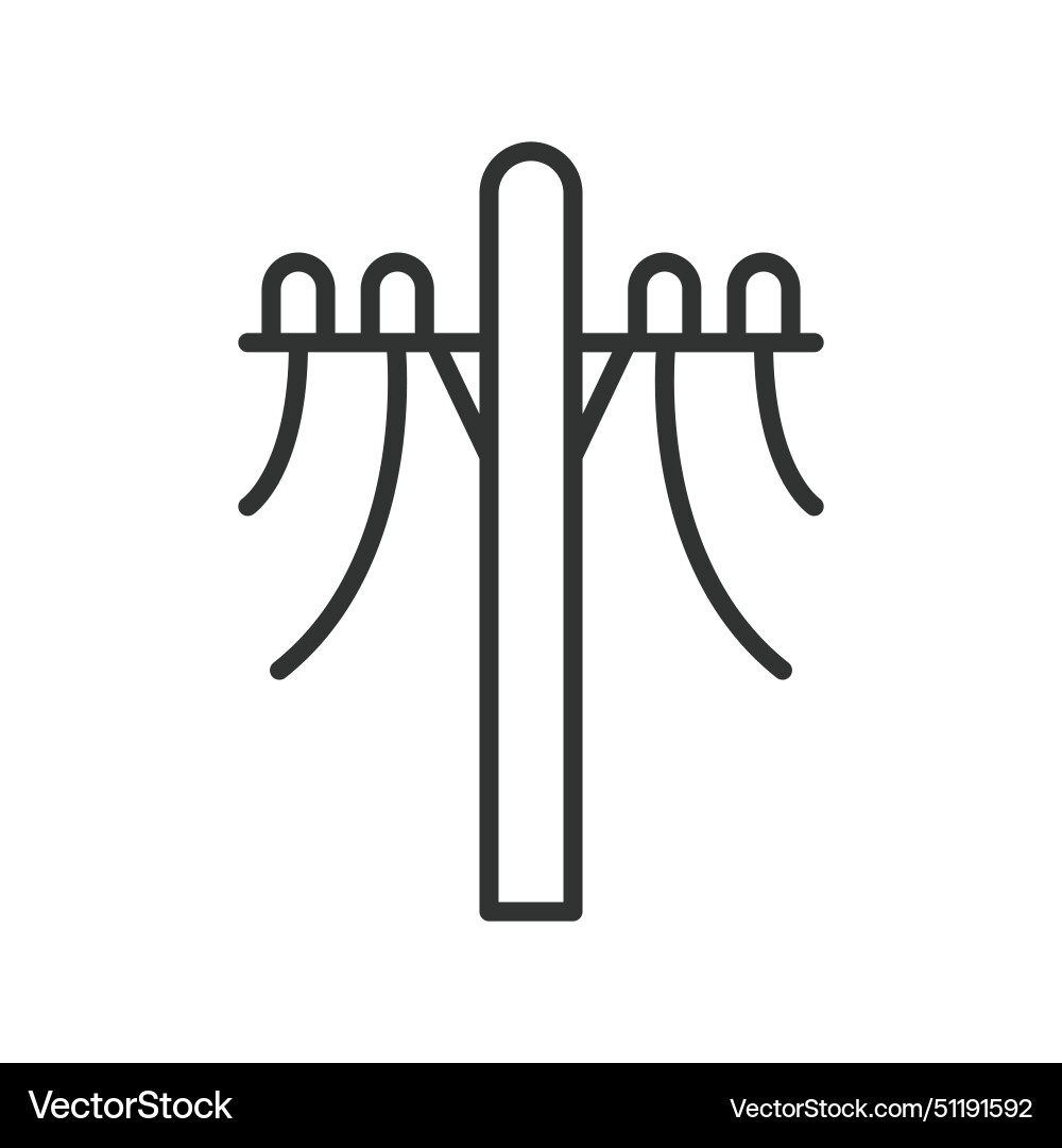 Electric pole in line design power Royalty Free Vector Image
